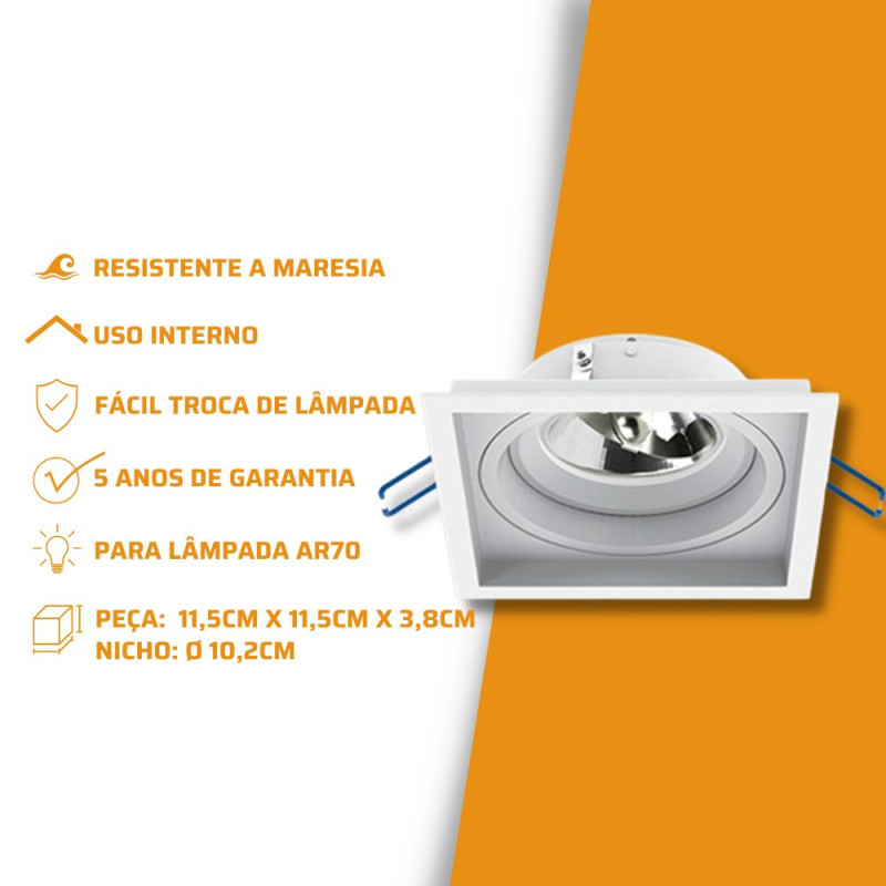 Spot de Embutir Recuado 1x AR70 Interlight I Decor Lumen