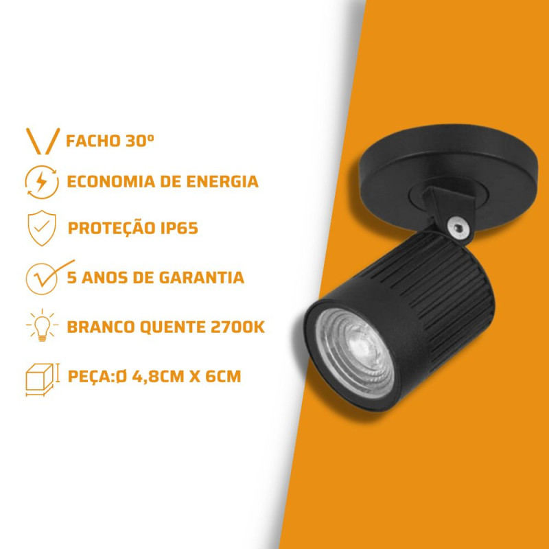 Spot Pergo C/ Canopla mini 6W | Decor Lumen