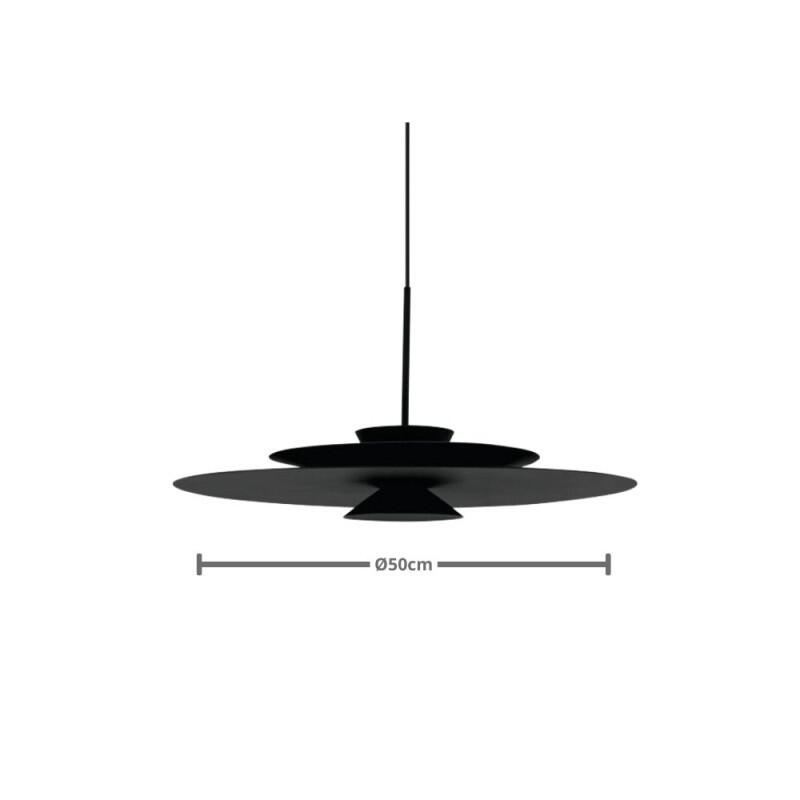 Pendente TULE preto Alumínio Ø50cm: Ilumine com Estilo