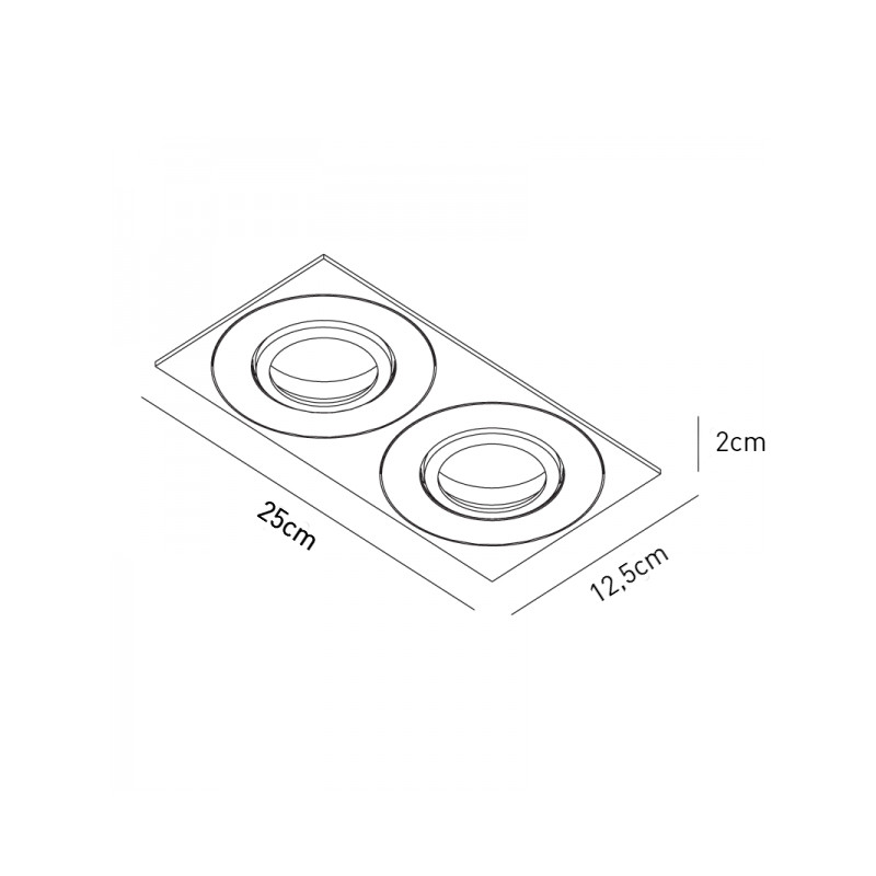 Spot Branco Duplo Face Plana de Embutir| Decor Lumen