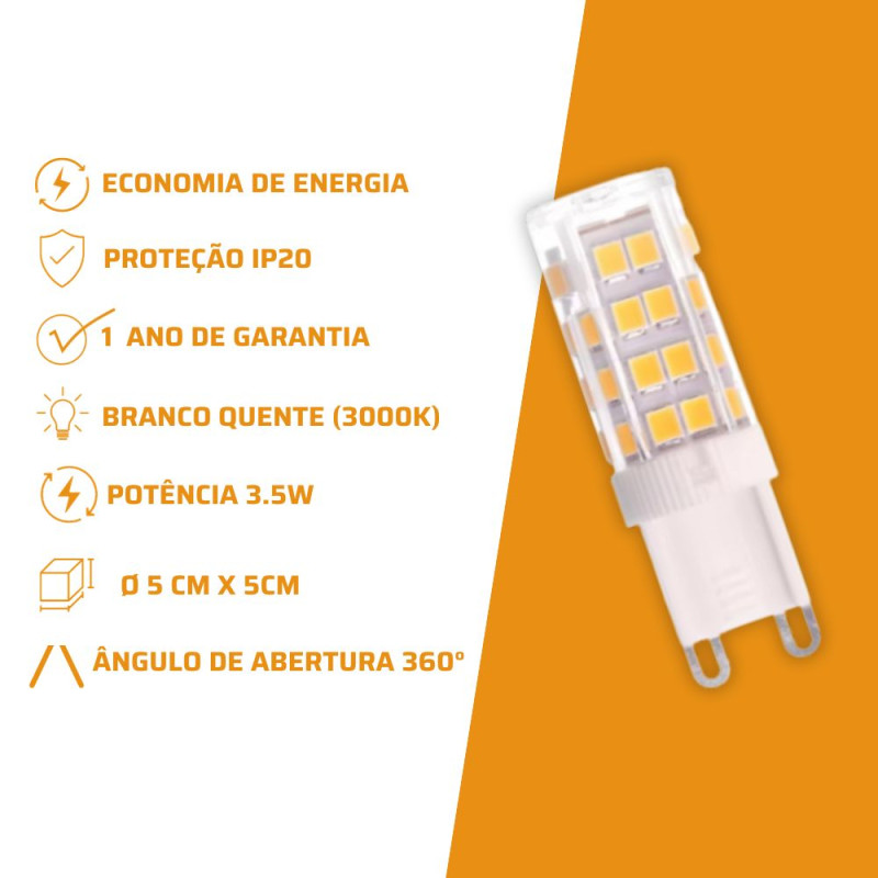 Ilumine com Estilo: Lâmpada LED Halopin G9 Opus - 3,5W 3000K