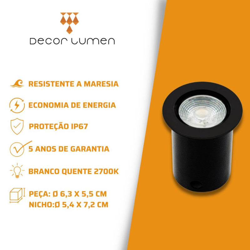 Embutido de Piso e Solo Flat In LED Interlight I Decor Lumen